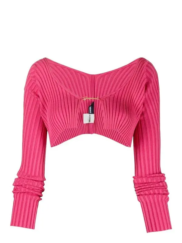 Jacquemus Ribbed Long Sleeve Sweater - Red