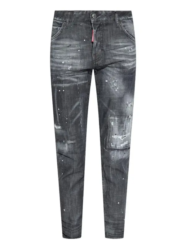 Dsquared2 Low-rise Cropped Distressed Jeans - Black