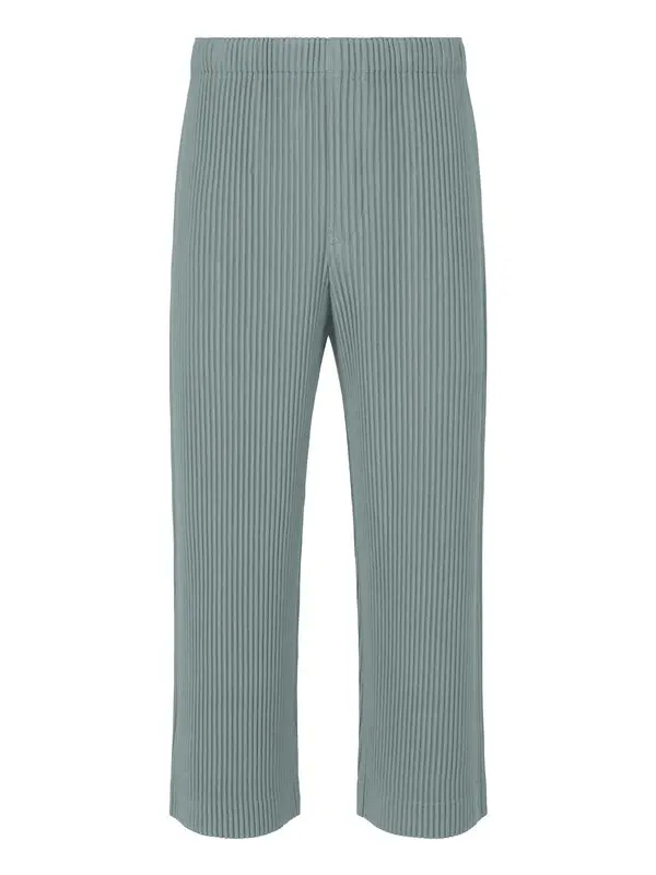 Issey Miyake Pleated Cropped Trousers - Slate Blue