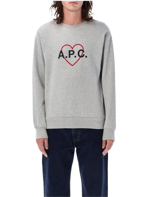 A.p.c. Heart Logo Crewneck Sweatshirt - Gray
