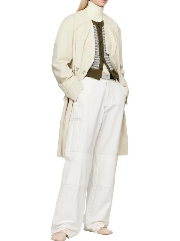 MAISON MARGIELA Striped Button-front Cardigan - White