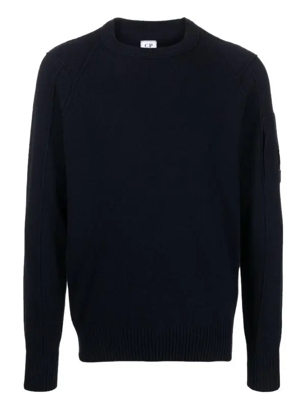C.P. COMPANY Sea Island Crewneck Knitted Jumper - Black