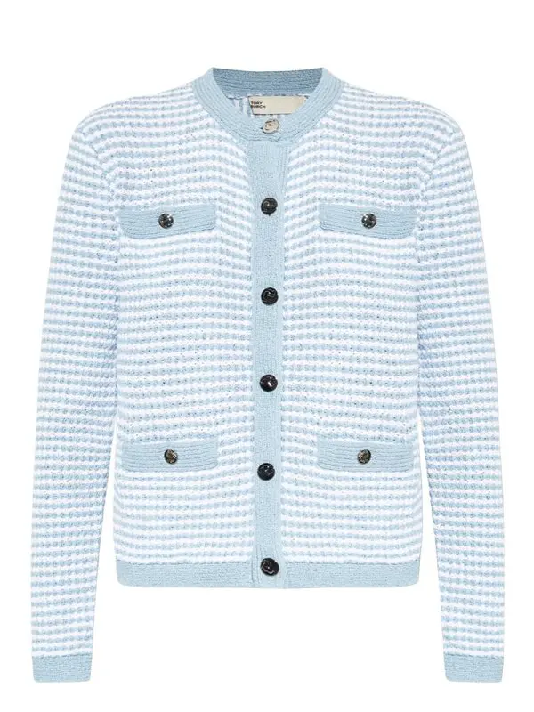 Tory Burch Kendra Cotton Blend Cardigan - Blue