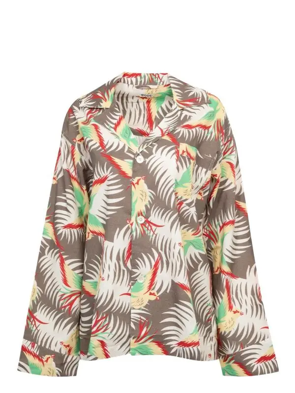 BODE Motif-print Cotton Shirt - Nude