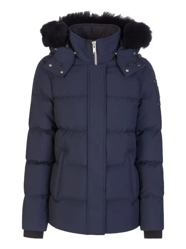 Moose Knuckles Quilted Hooded Down Jacket - Black