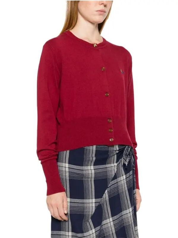 VIVIENNE WESTWOOD Embroidered Knit Cardigan - Red