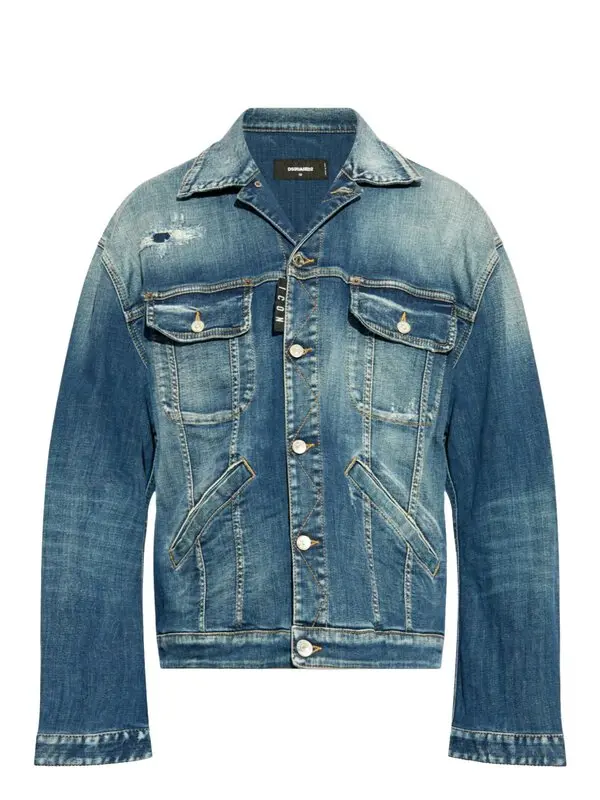 Dsquared2 Distressed Denim Jacket - Blue