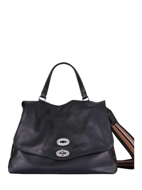 ZANELLATO Postina Medium Studded Shoulder Bag - Black
