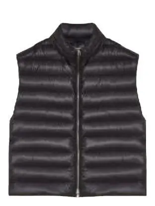 JIL SANDER Quilted Zipper Vest - Black