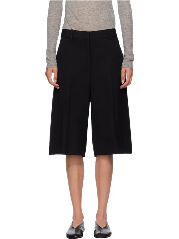 JIL SANDER Frayed-hem Shorts - Black
