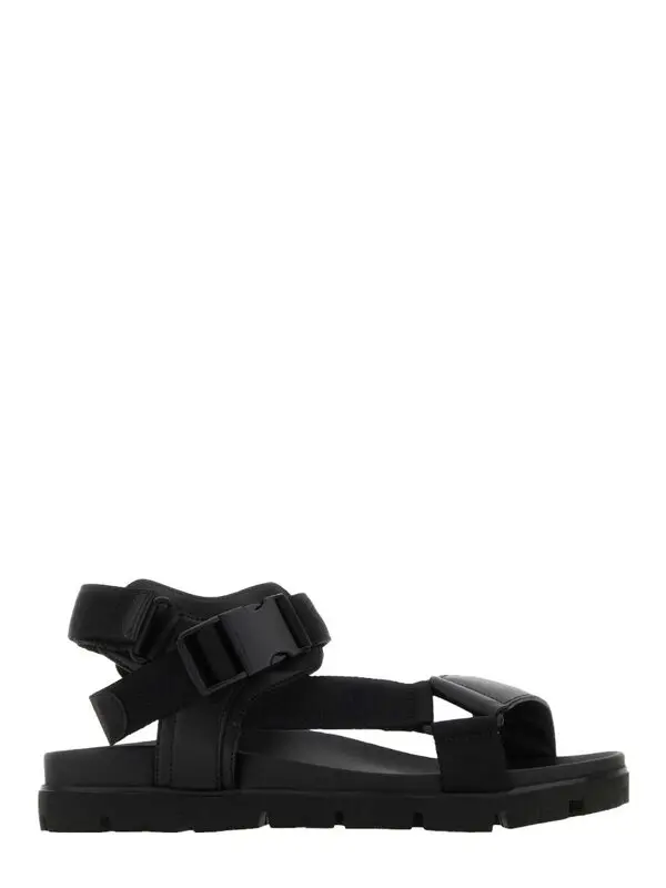 Prada Buckle Strapped Open Toe Sandals - Black
