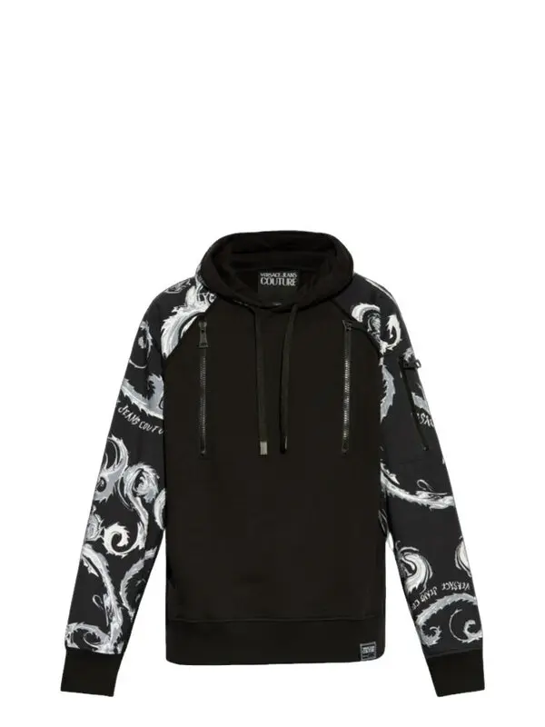 Versace Baroque Print Hooded Sweatshirt - Black