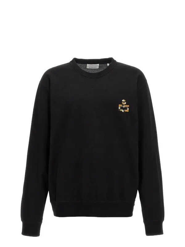Isabel Marant Étoile Mikoe Logo Embroidered Crewneck Sweatshirt - Black