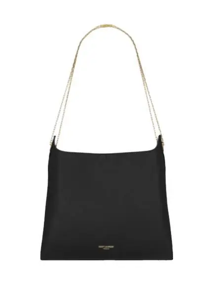 Saint Laurent Liane Logo Printed Shoulder Bag - Black