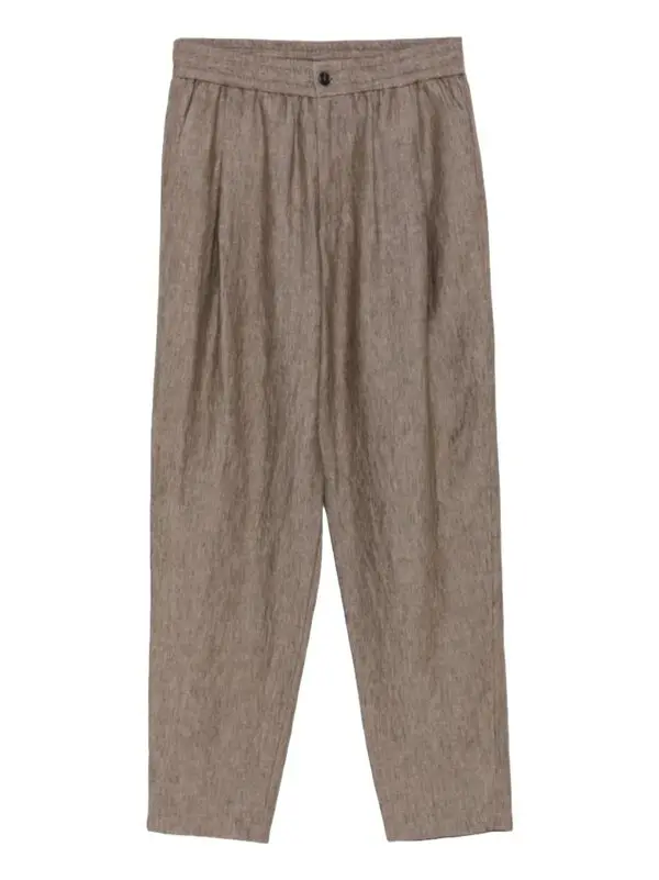 Giorgio Armani Relaxed Fit Pleated Pull-on Trousers - Gray