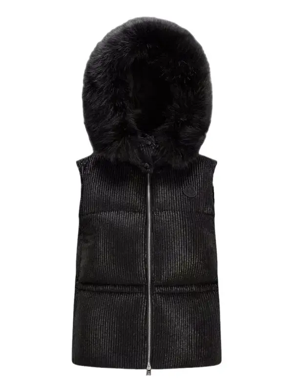 Moncler Down Gilet With Rope Belt - Black