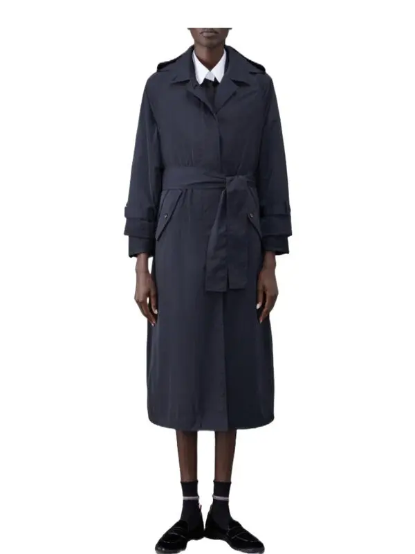 Thom Browne Twill Car Coat - Black