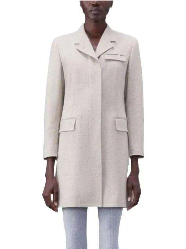 Thom Browne Chesterfield Wool Coat - White