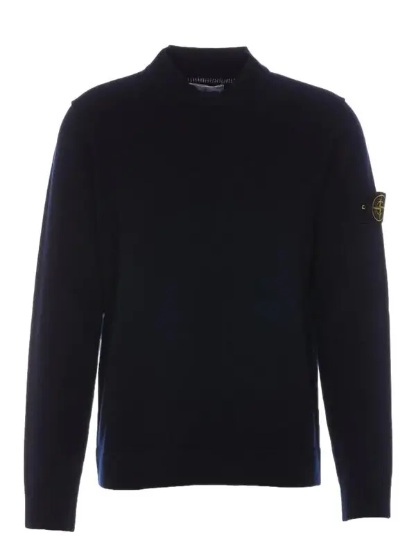 Stone Island Long Sleeve Round Neck Sweater - Blue