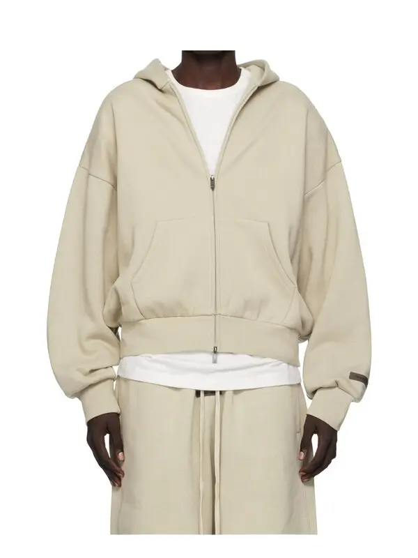 Fear Of God Classic Fit Fleece Zip-up Hoodie - Nude