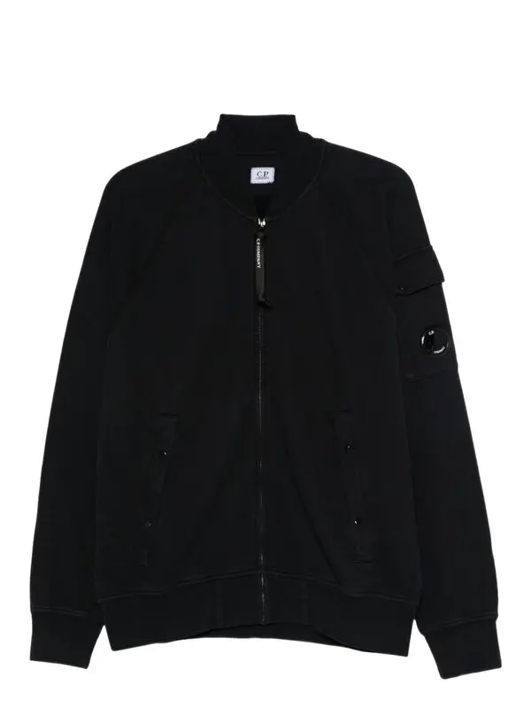 C.P. COMPANY Zip-up Jacket With Ribbed Accents - Navy Blue