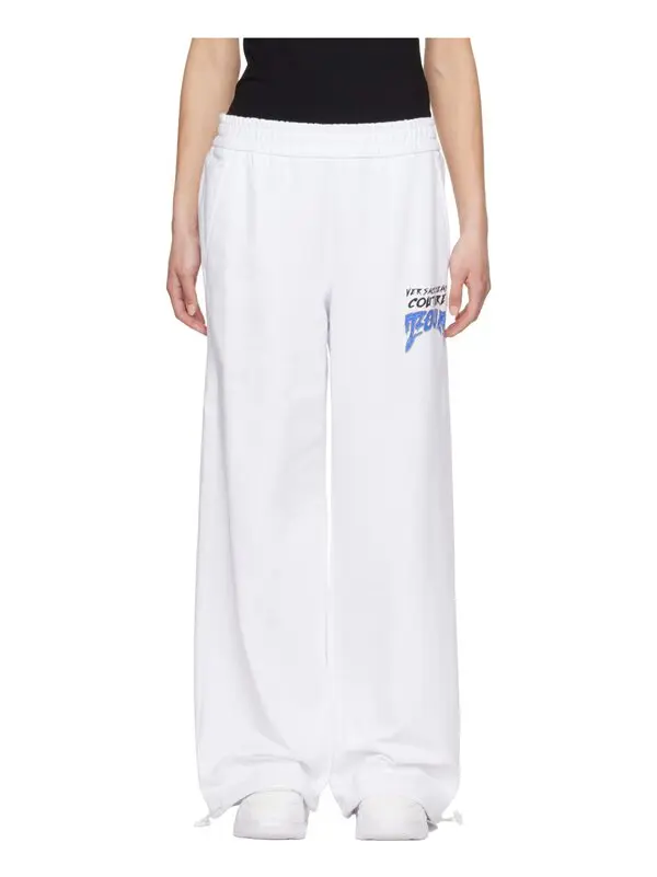 Versace Logo Print Track Pants - White