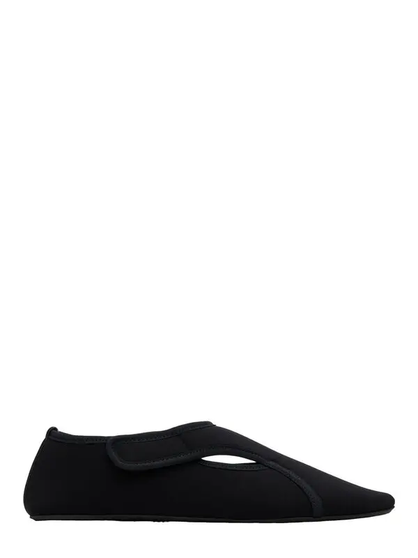 Alaïa Neoprene Ballet Flats With Cutout - Black