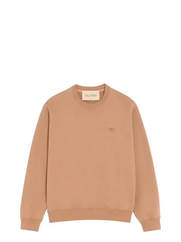 Valentino Garavani Cotton Vlogo Crewneck Sweatshirt - Brown