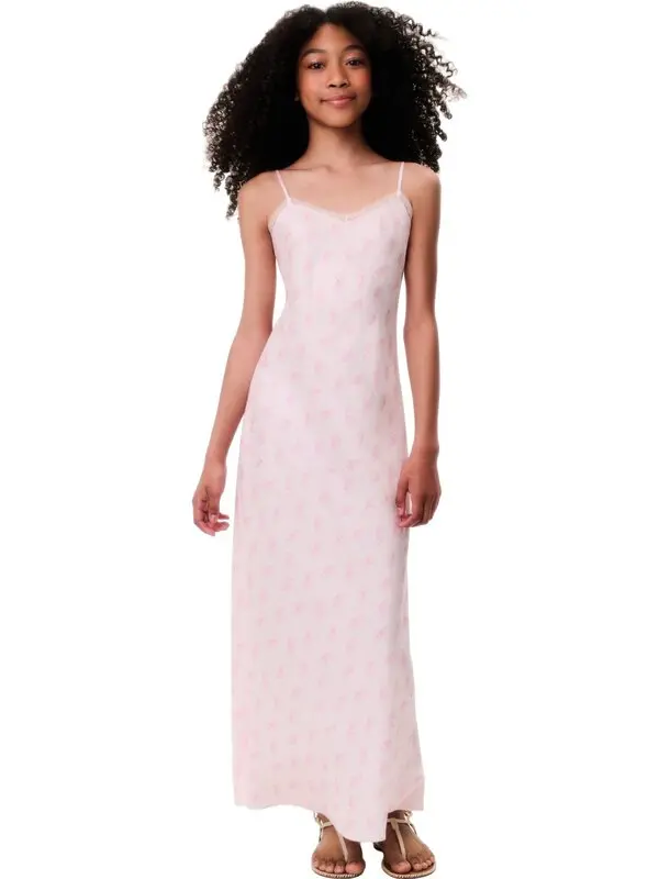 LoveShackFancy Adelise Maxi Slip Dress - Coastal Petal