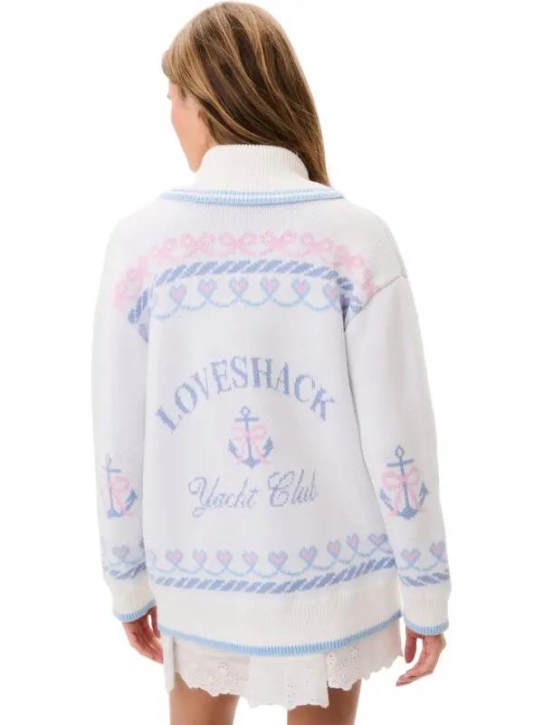 LoveShackFancy Aribella Yacht Club Cardigan - Seaglass Kiss