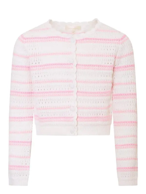 LoveShackFancy Amarilly Crochet Cardigan - Marbella Stripe