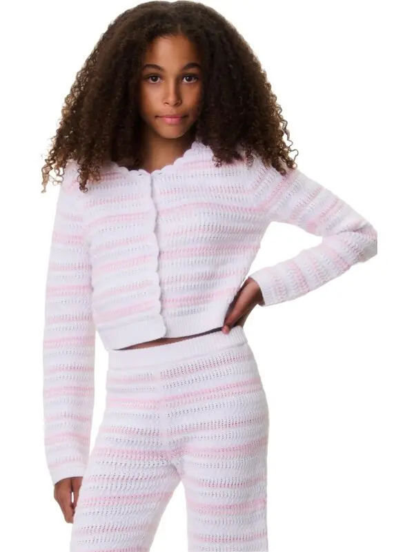 LoveShackFancy Amarilly Crochet Cardigan - Marbella Stripe