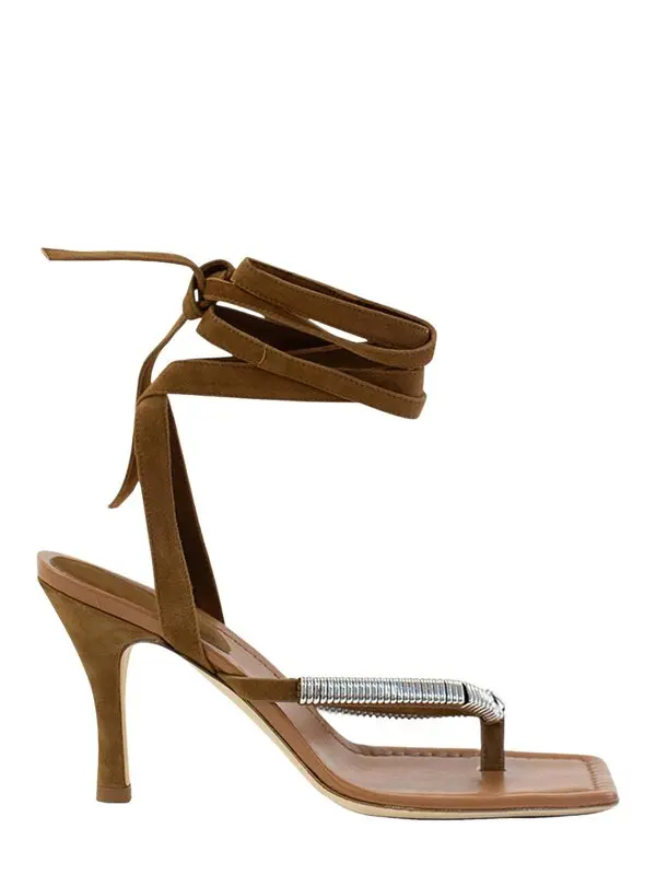 Christopher Esber Frida Flip Flop Pierced Heel Sandals - Brown