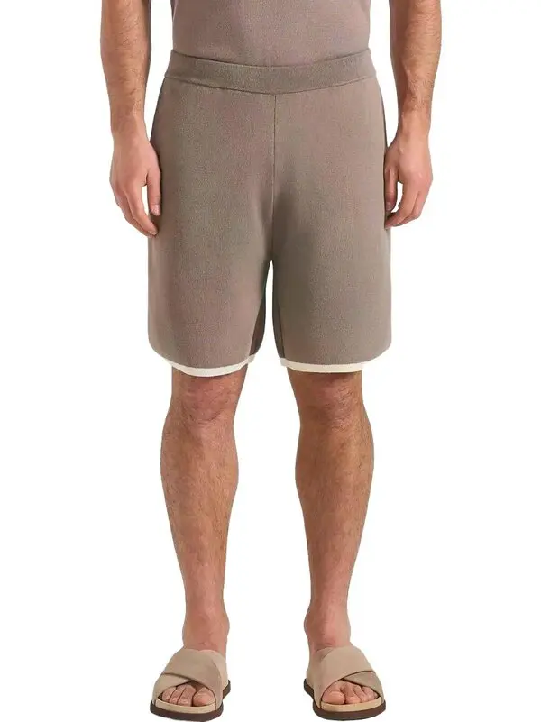 Manière De Voir Regis Contrast-detail Knit Shorts - Brown