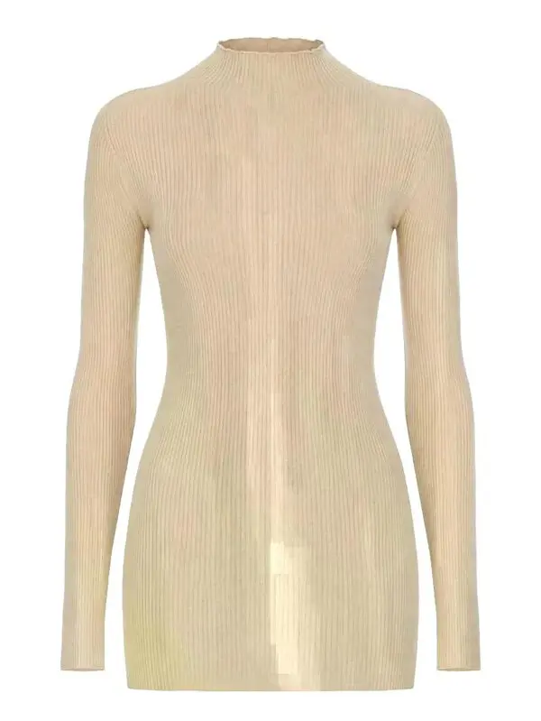 Rick Owens Ribbed-knit High-neck Sweater - Neutrals