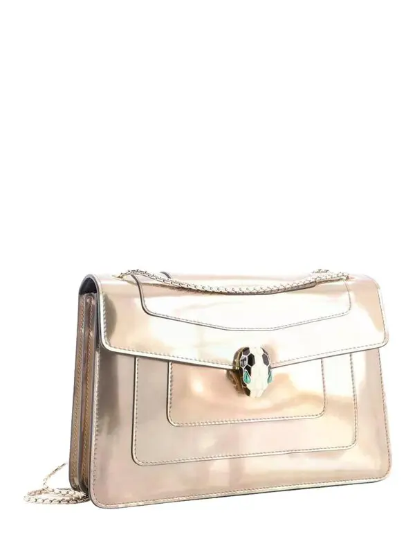 BVLGARI Serpenti Forever Leather Medium Shoulder Bag - Metallic