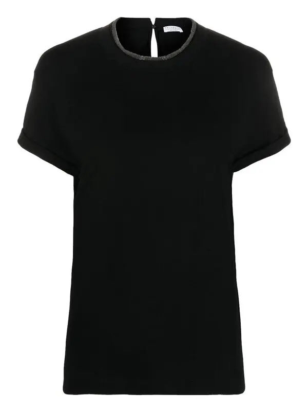 Brunello Cucinelli Embellished Crewneck T-shirt - Black