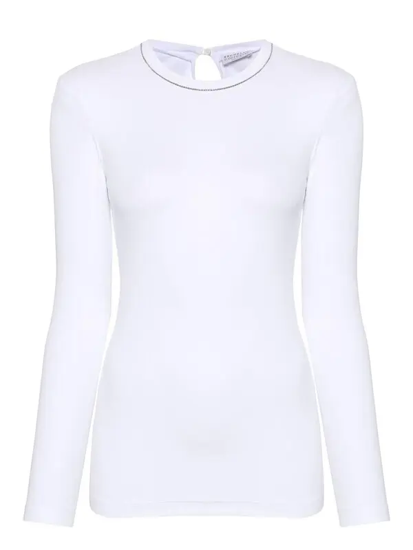 Brunello Cucinelli Cotton Crewneck Sweater - White