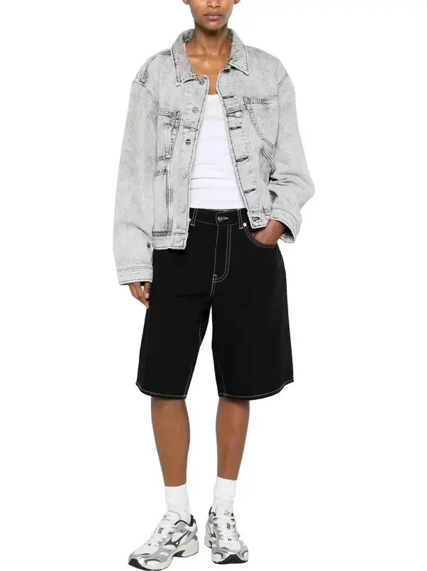 REPLAY Contrast Stitch Shorts - Black