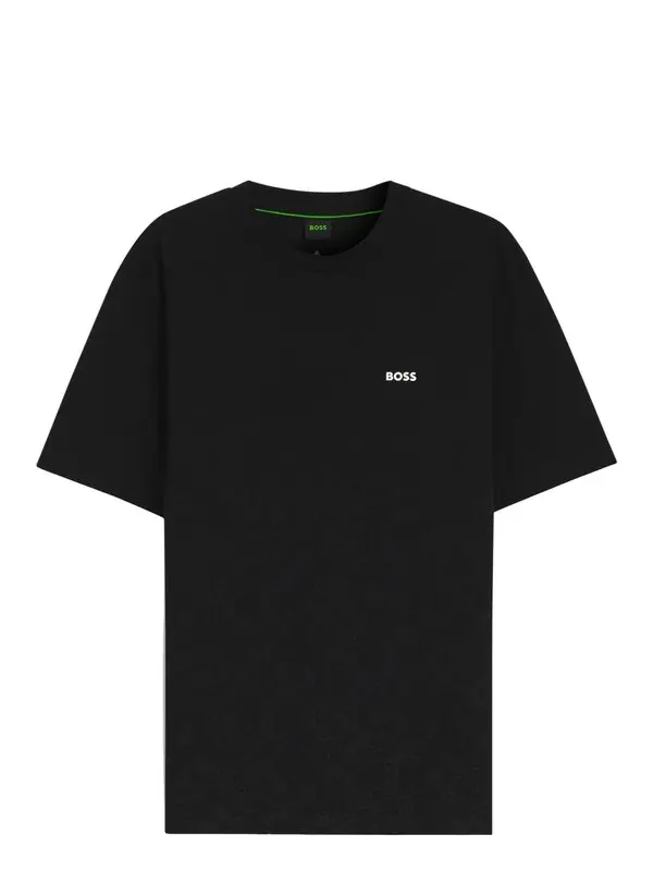 BOSS Cotton-piqué T-shirt With All-over Print - Black