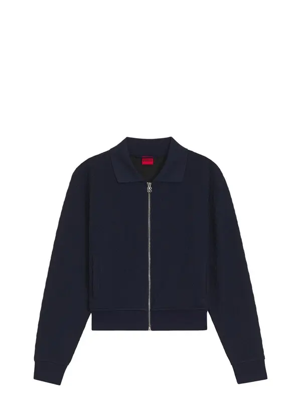 Hugo Zip-up Sweatshirt With Logo Puller - Blue