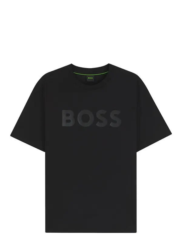 BOSS Cotton T-shirt With Tonal Logo - Black