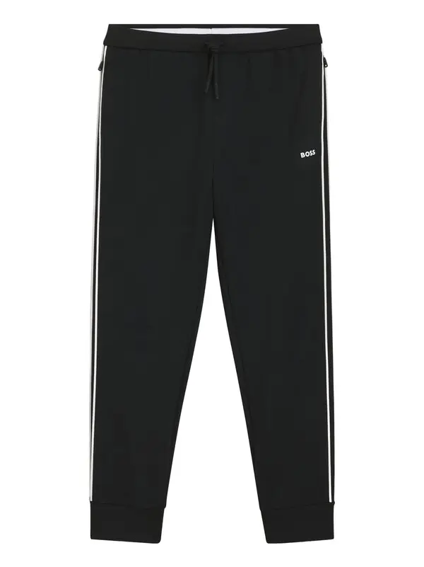 BOSS Triangle-jacquard Track Pants With Rubberized Logo - Black