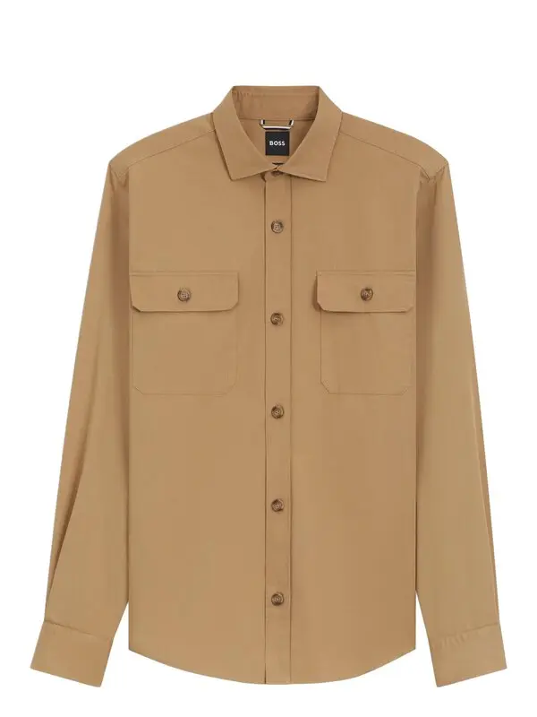 BOSS Heritage Casual-fit Shirt In Compact Cotton Poplin - Beige