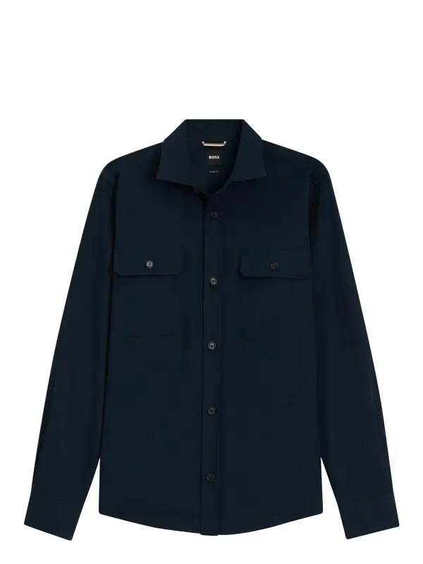 BOSS Heritage Casual-fit Shirt In Compact Cotton Poplin - Dark Blue