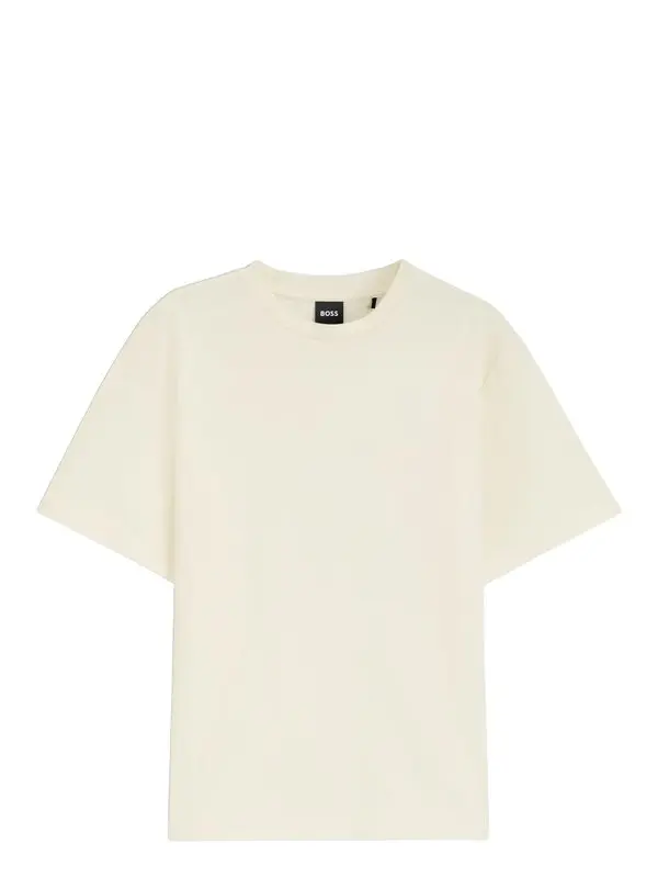 BOSS Relaxed-fit T-shirt In Mercerized Cotton - Light Beige
