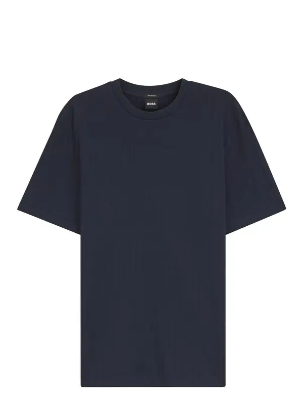 BOSS Regular-fit T-shirt In Striped Cotton - Dark Blue
