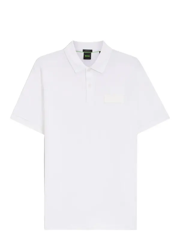 BOSS Paddy Polo Shirt With Structured Logo Patch - White