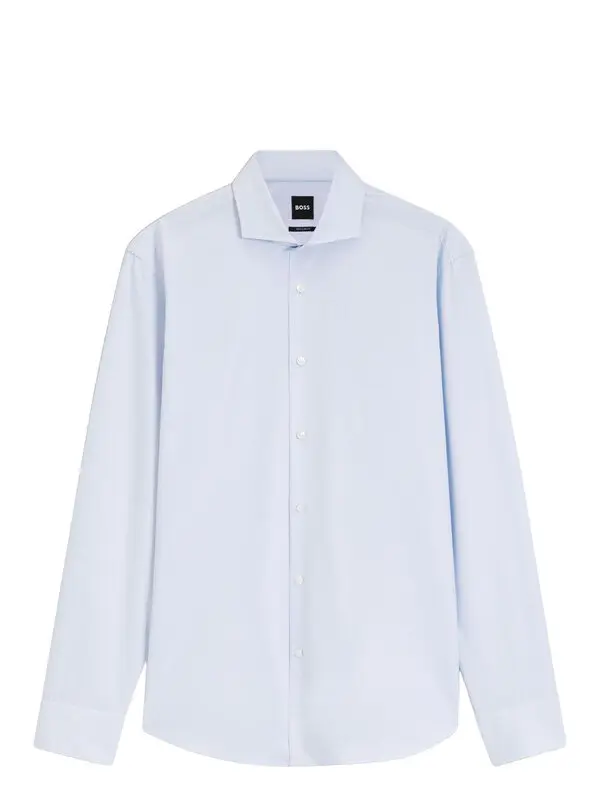 BOSS Regular-fit Shirt In Structured Cotton - Light Blue
