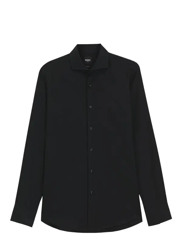 BOSS One Slim-fit Shirt In Wrinkle-resistant Oxford Cotton - Black